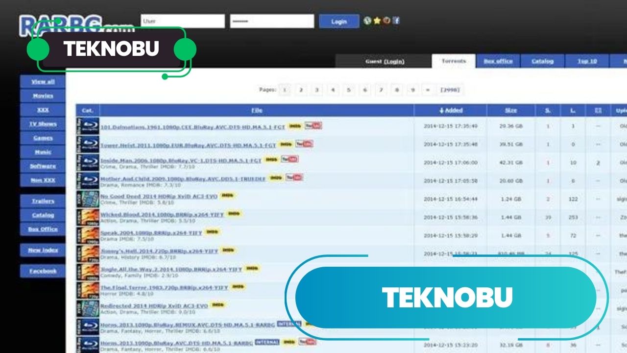 Rarbg Benzeri Siteler (Torrent Siteleri) 2023